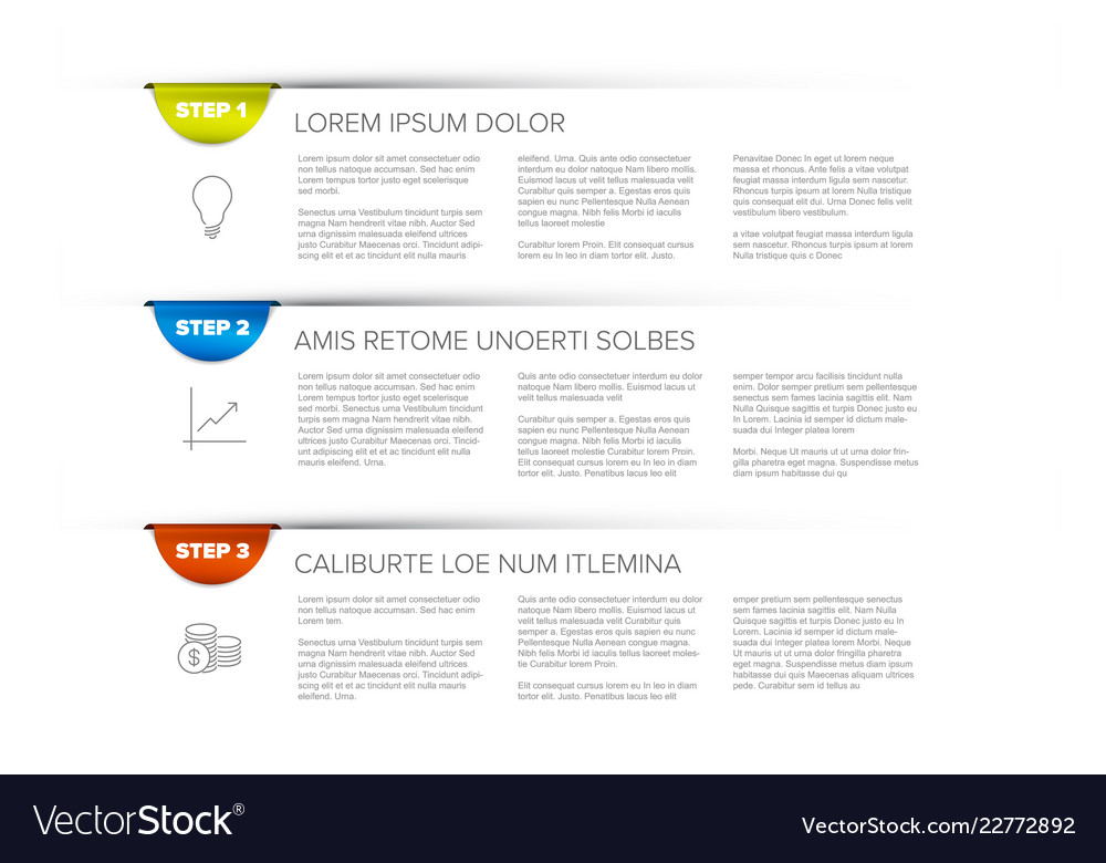 Three steps template Royalty Free Vector Image