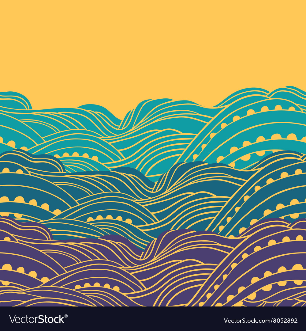 Three waves horizontal Royalty Free Vector Image