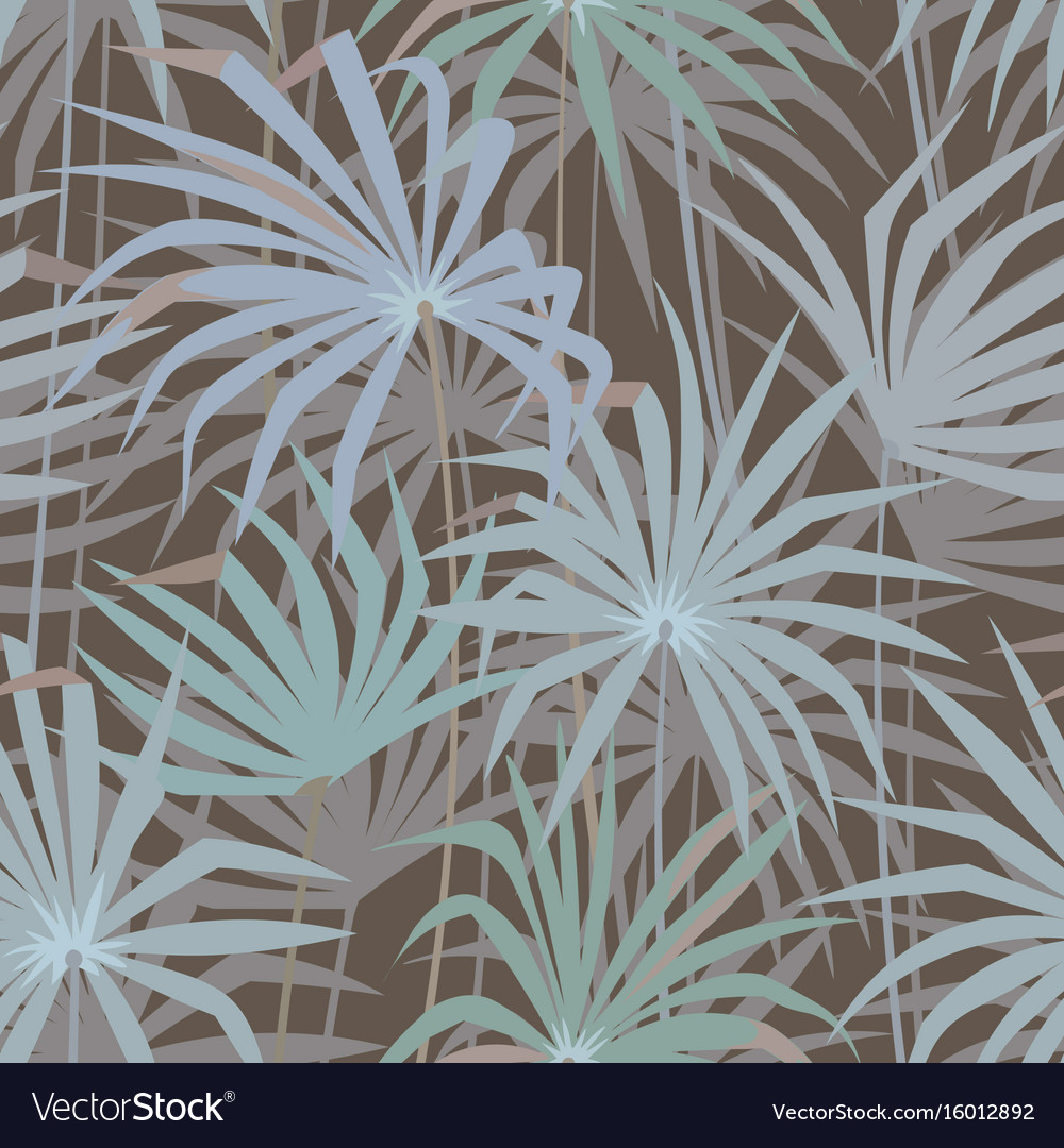 Tropical palm leaves seamless pattern Royalty Free Vector
