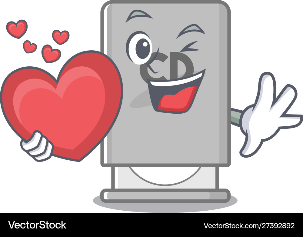 With heart rom drive cartoon shape Royalty Free Vector Image
