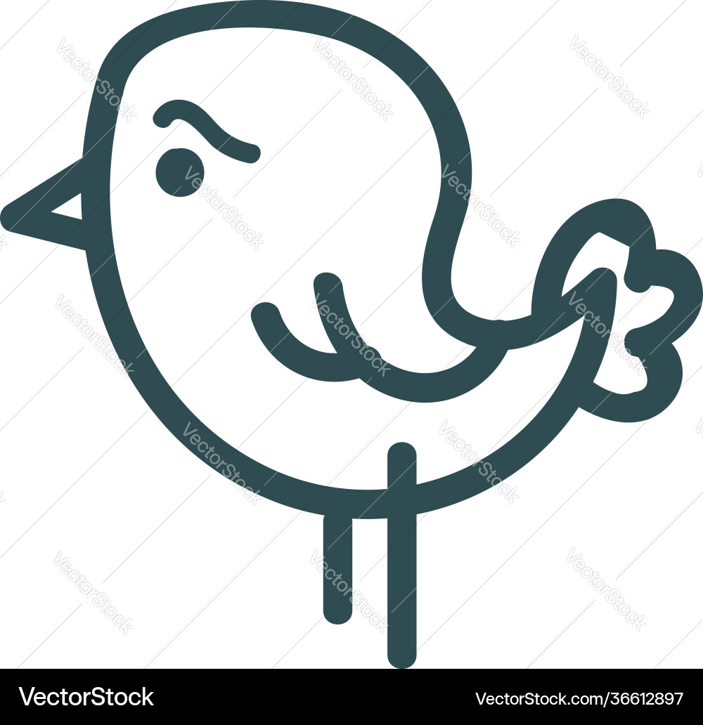 Anxious little blue chicken on white background Vector Image