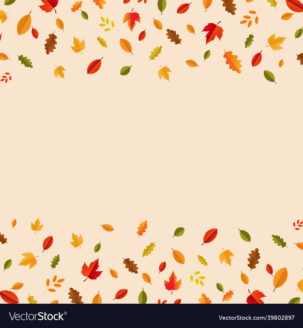 Autumn poster with border and leaves Royalty Free Vector