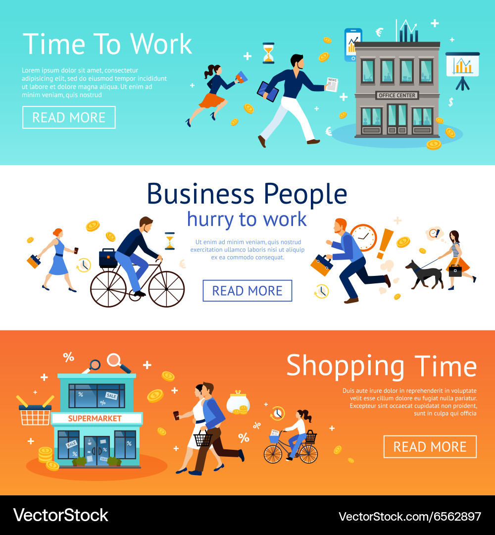 Business people banner set Royalty Free Vector Image