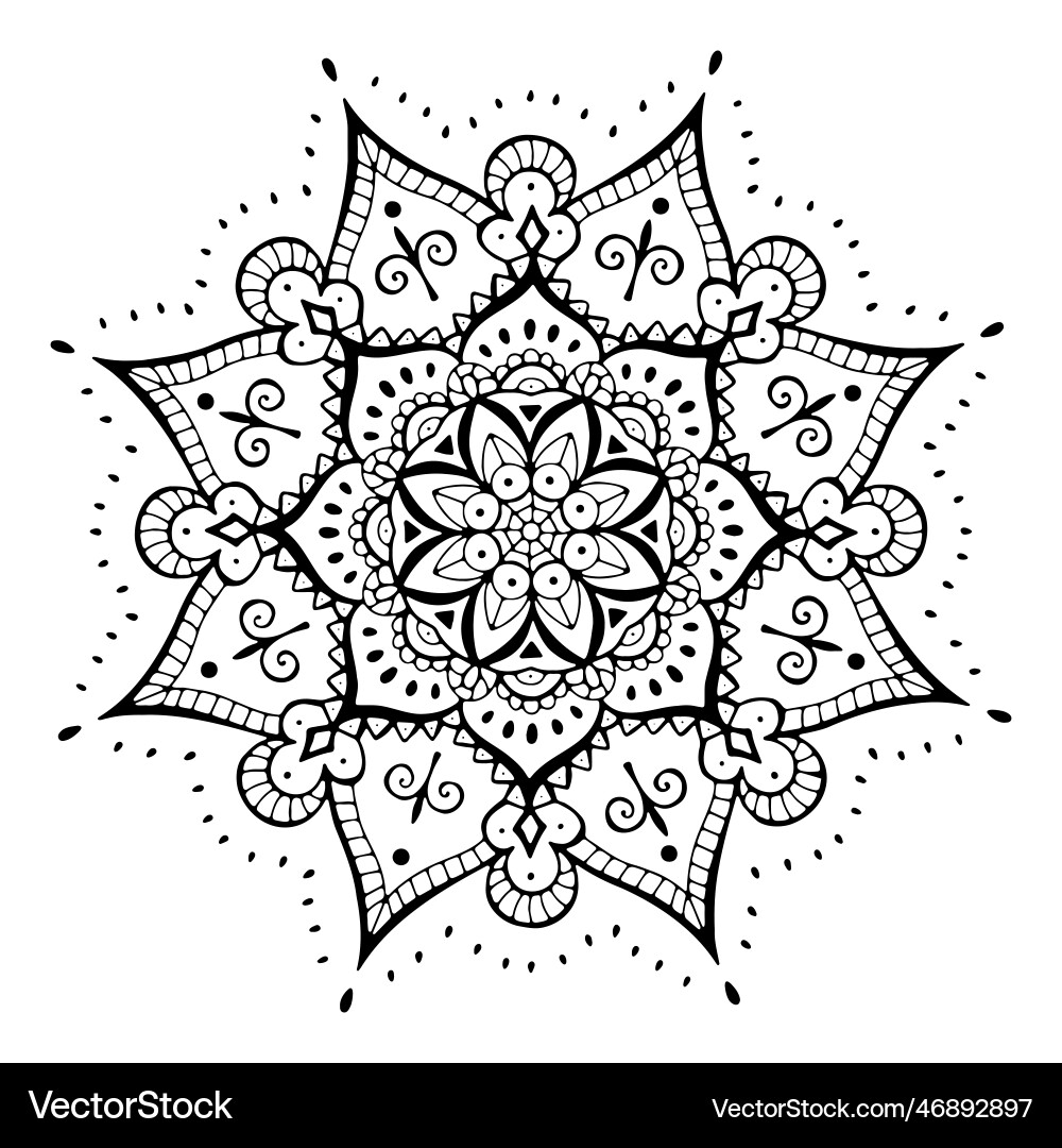 Circular pattern in form of mandala for coloring Vector Image
