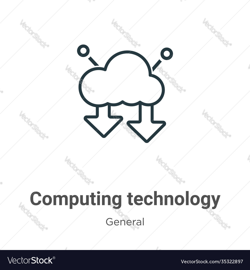 Computing technology outline icon thin line black Vector Image