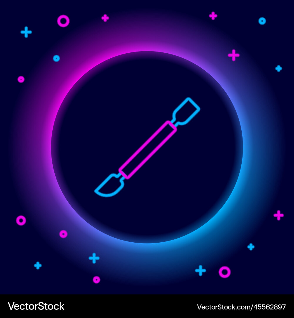 Glowing neon line cuticle pusher icon isolated Vector Image