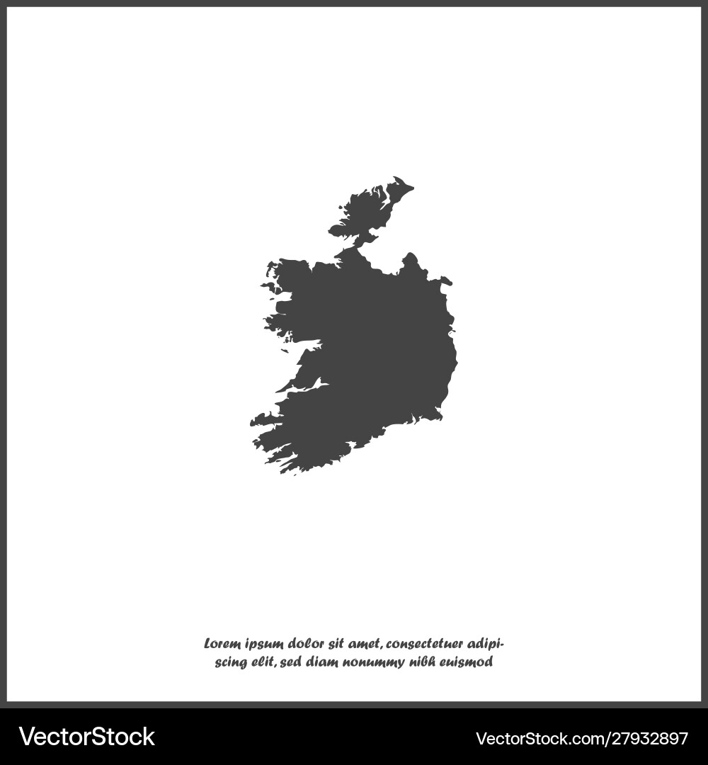 Icon map republic ireland on white isolated Vector Image