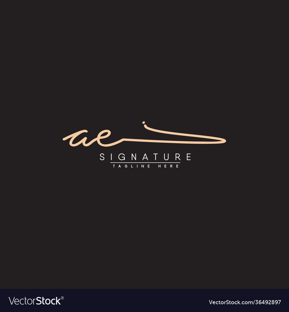 Initial letter ae logo - handwritten signature log