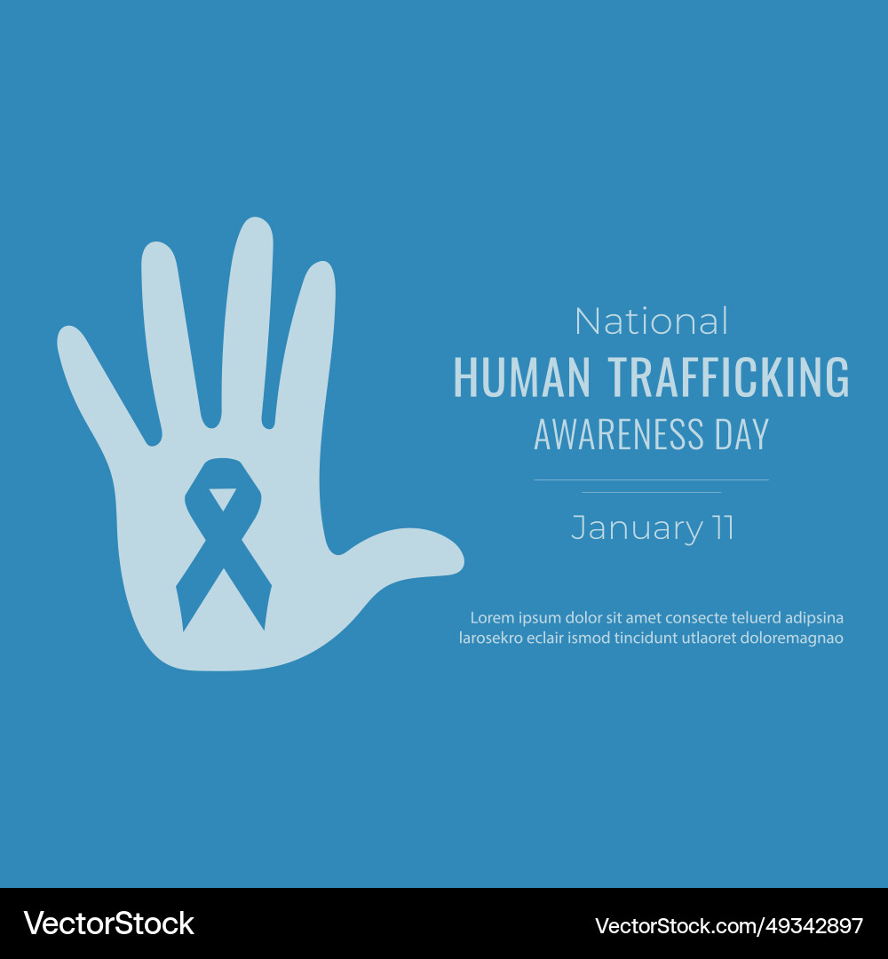 National human trafficking awareness day5 Vector Image