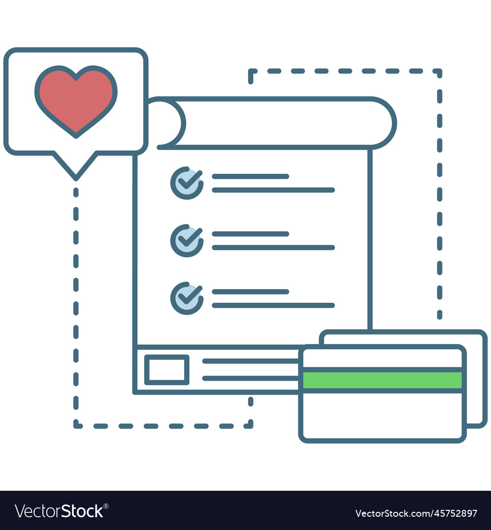 Shopping wish list icon flat design Royalty Free Vector