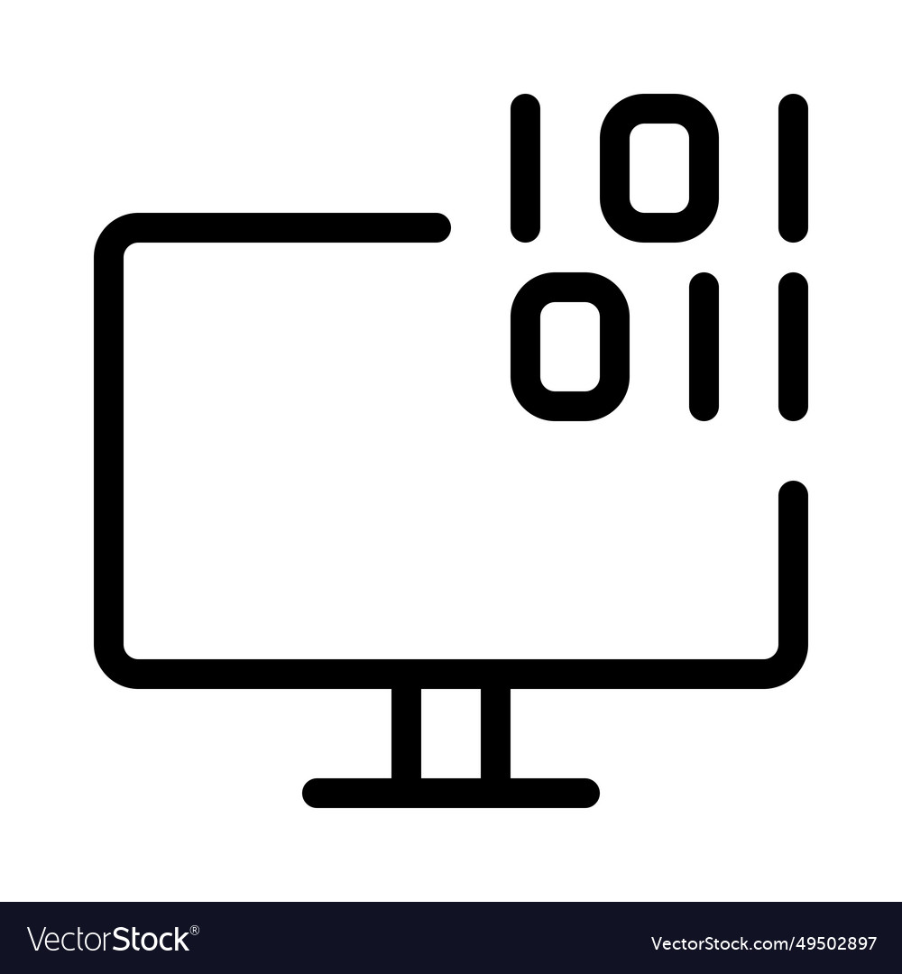 Showing data in binary format on monitor Vector Image