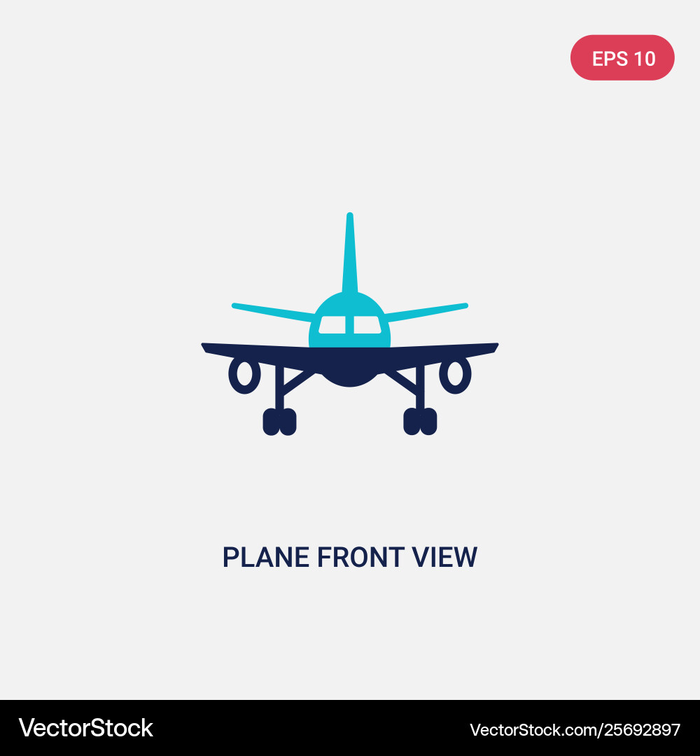 Two color plane front view icon from airport Vector Image