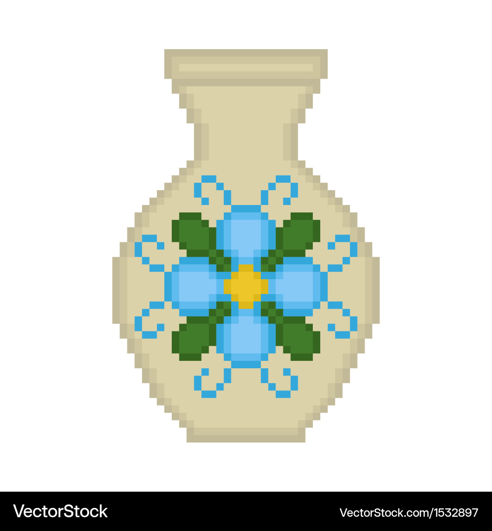 Vase with a flower on a white background Vector Image