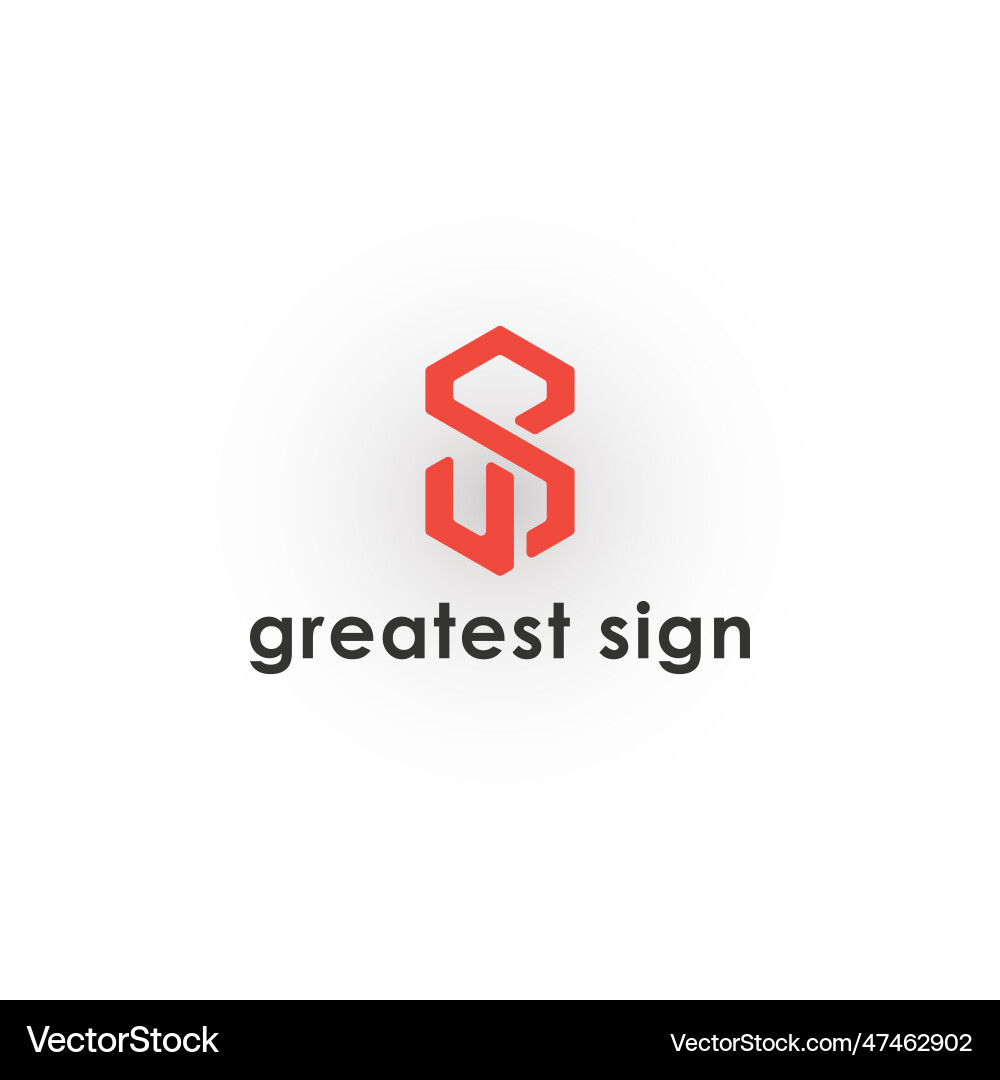 Abstract initial letter gs or sg logo in orange Vector Image