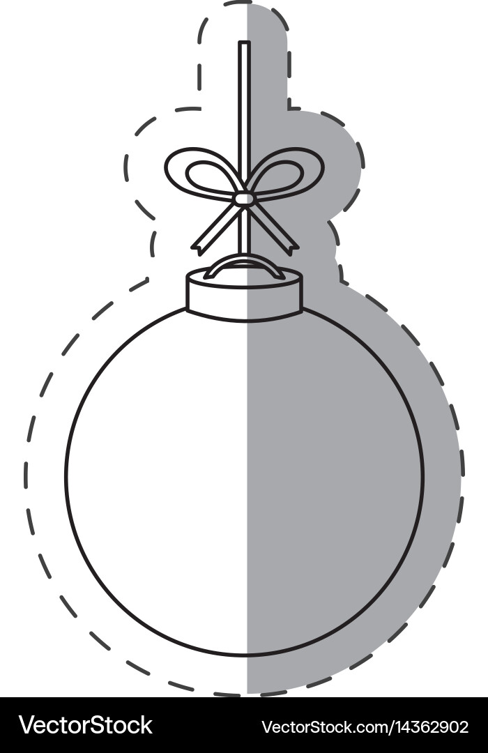 Christmas ball decoration cut line Royalty Free Vector Image