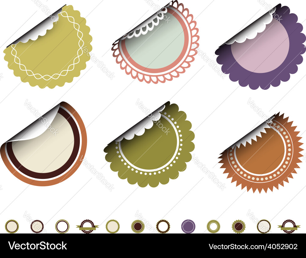 Collection of round vintage labels Royalty Free Vector Image