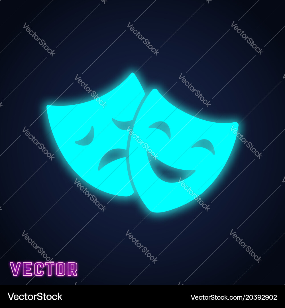 Comedy and tragedy theater masks Royalty Free Vector Image