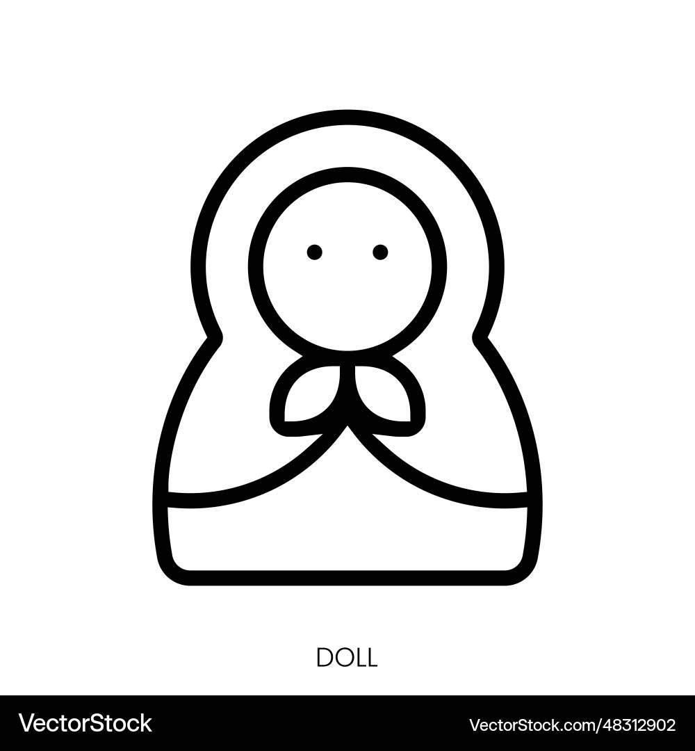 Doll icon line art style design isolated on white Vector Image