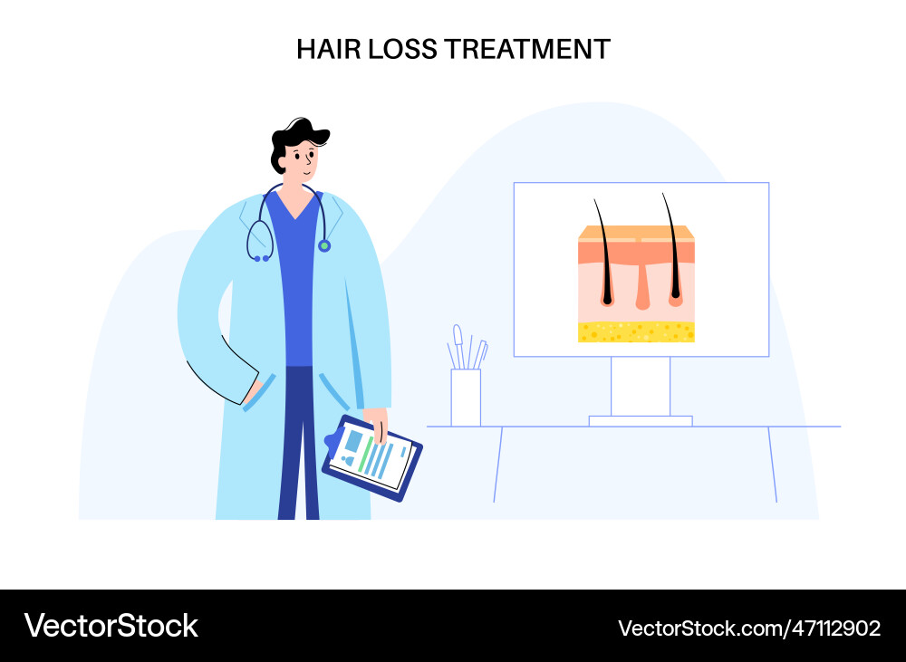 Hair loss treatment Royalty Free Vector Image - VectorStock