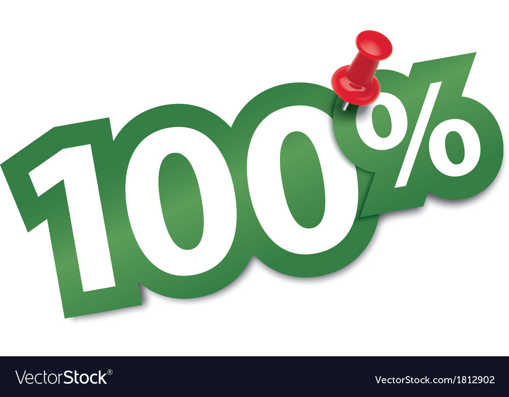 Hundred Percent Sticker Royalty Free Vector Image