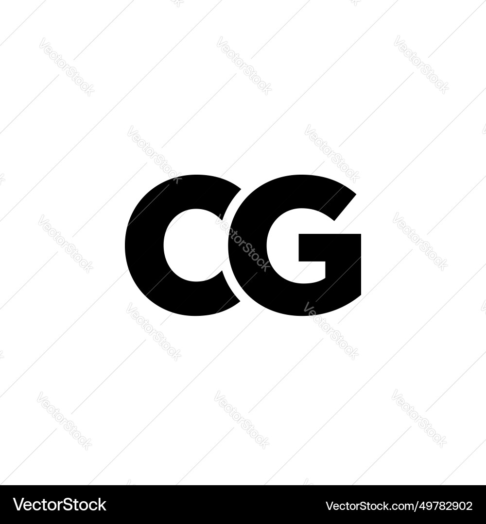 Letter c and g cg logo design template minimal Vector Image