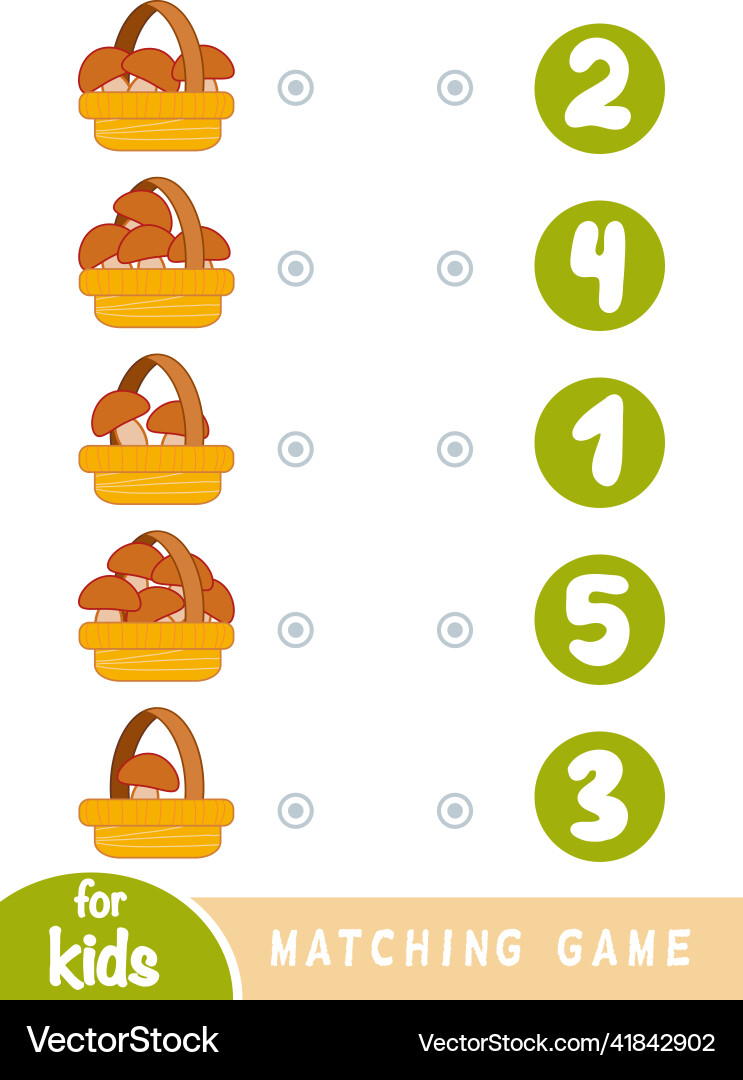Matching game for children count how many Vector Image