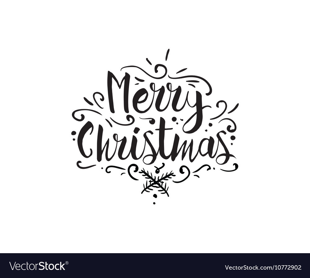 Merry Christmas Typographic Emblems Set Royalty Free Vector