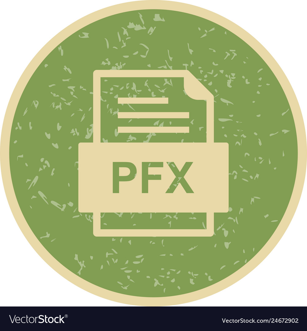 Pfx file document icon Royalty Free Vector Image