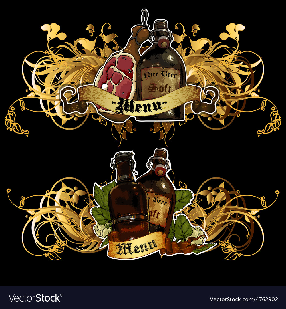 Set beer elements Royalty Free Vector Image - VectorStock