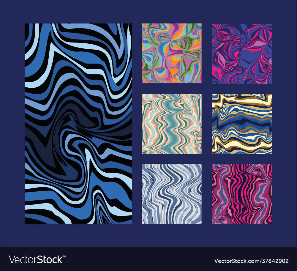 Seven marbles patterns Royalty Free Vector Image