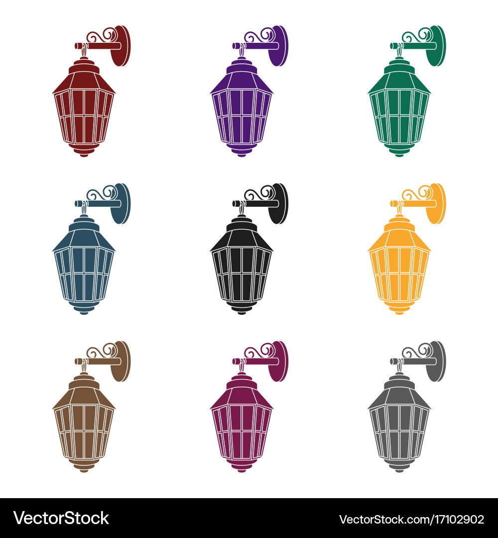 Street lantern icon in black style isolated Vector Image
