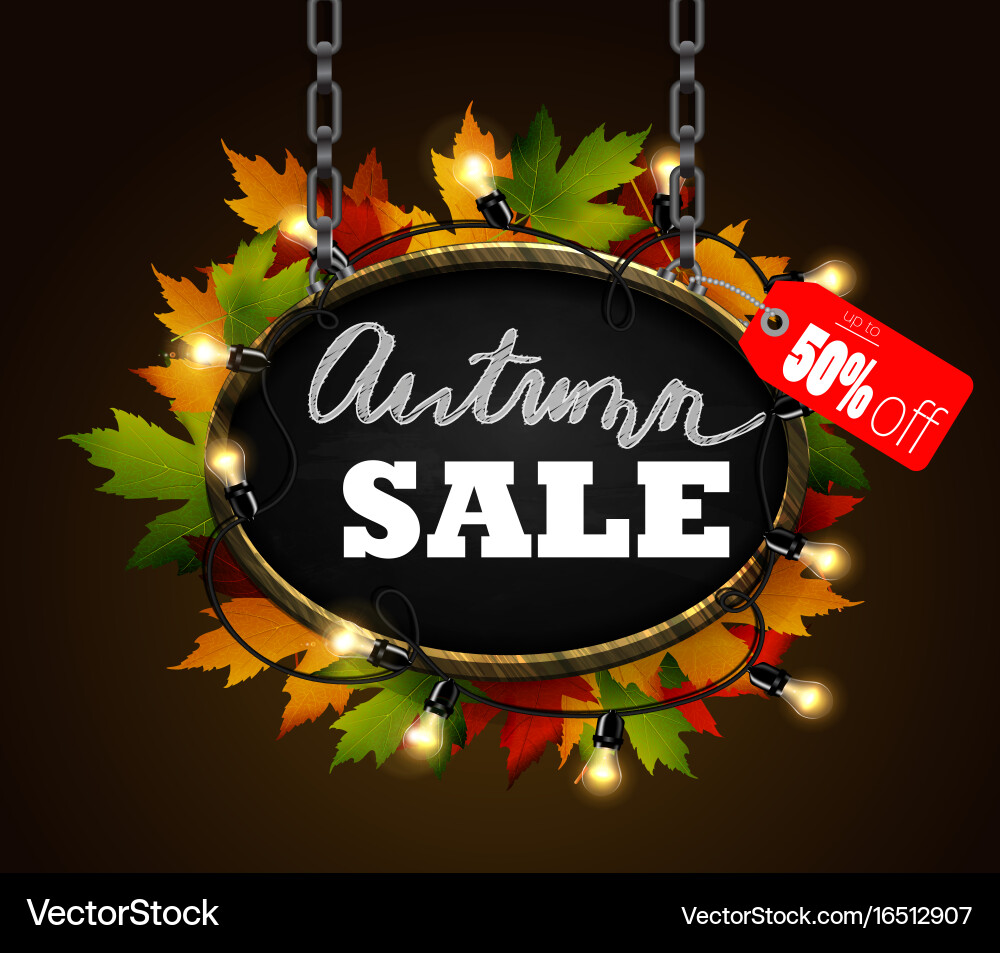 Autumn sale signboard Royalty Free Vector Image