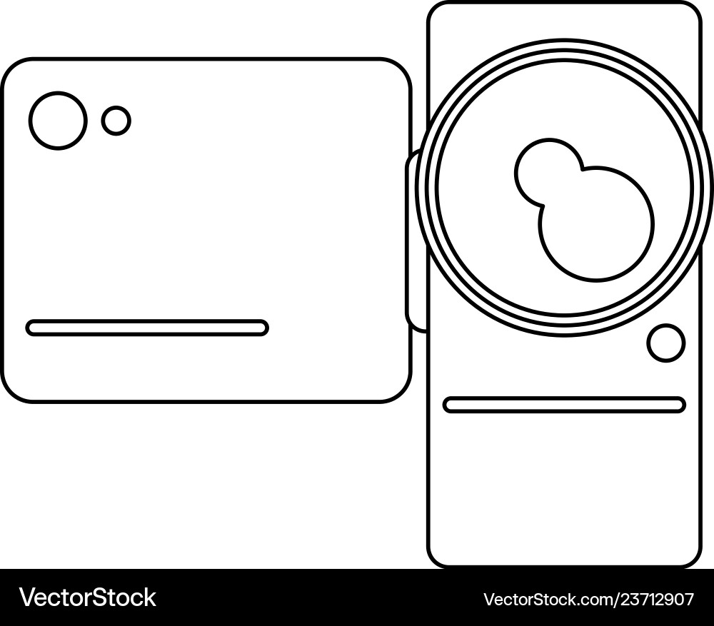 Camcorder video camera symbol black and white Vector Image