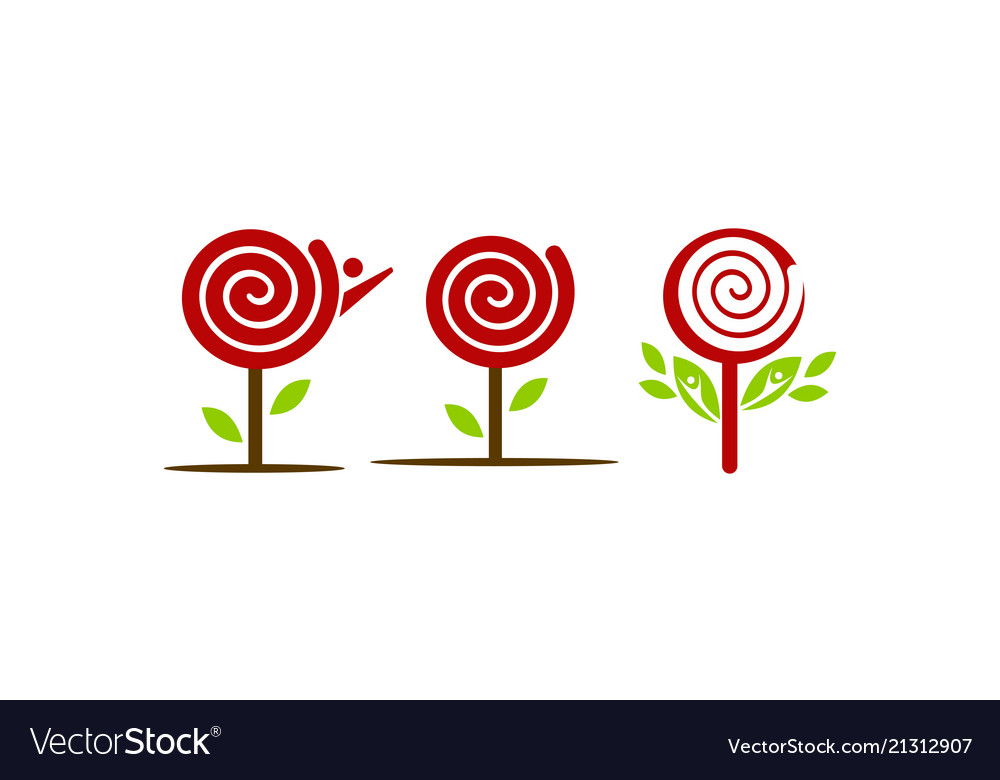 Candy tree template set Royalty Free Vector Image