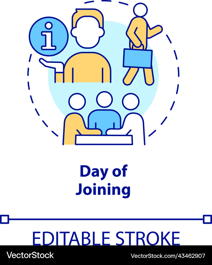 Day of joining concept icon Royalty Free Vector Image