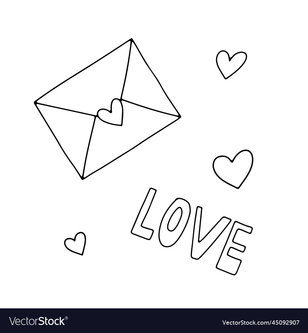 Envelope with heart for valentine s day Royalty Free Vector
