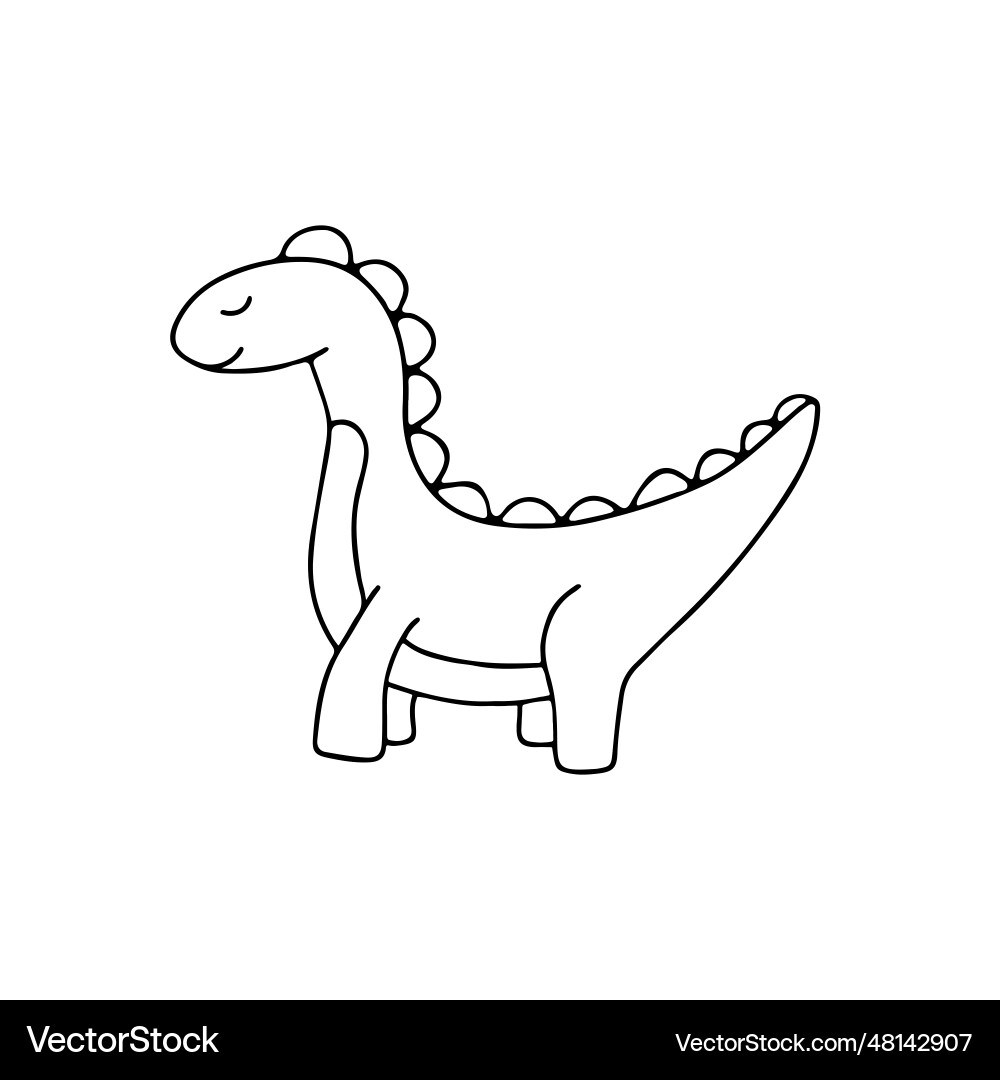 Hand drawn dinosaur Royalty Free Vector Image - VectorStock