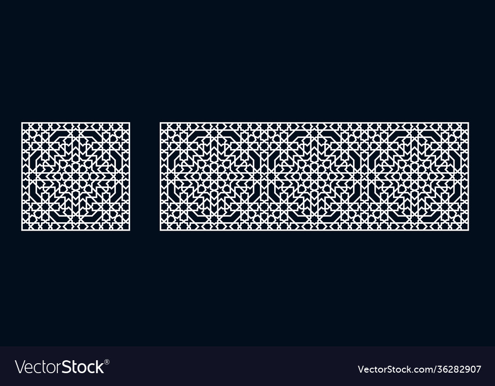 Islamic pattern for laser cutting Royalty Free Vector Image