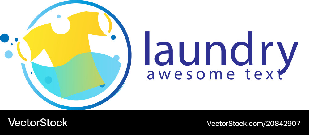 Laundry logo templates or wash service room Vector Image