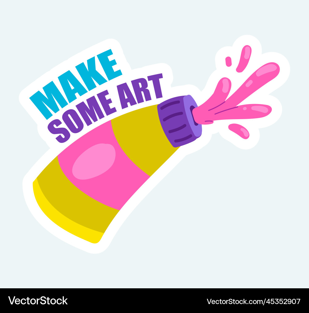 Make some art text with color acrylic or oil Vector Image