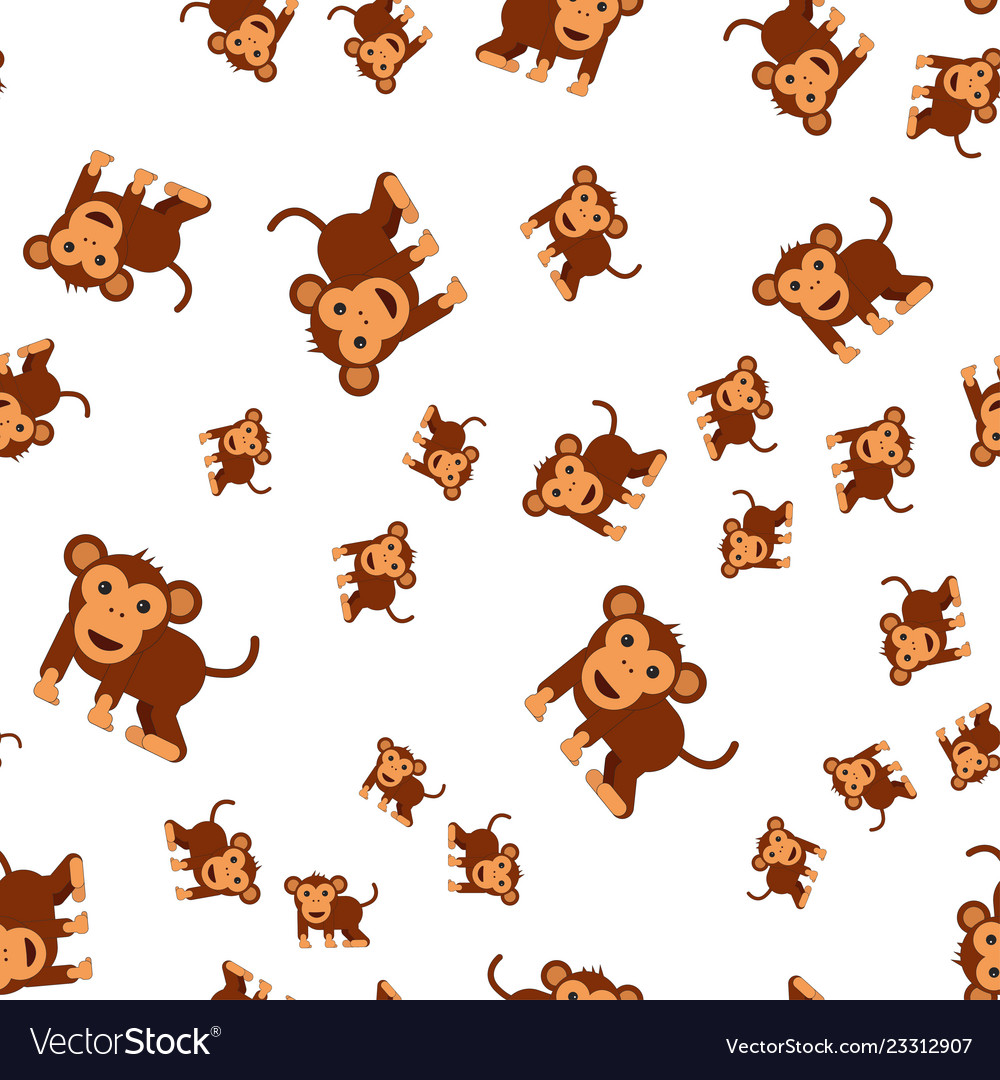 Monkey seamless pattern Royalty Free Vector Image