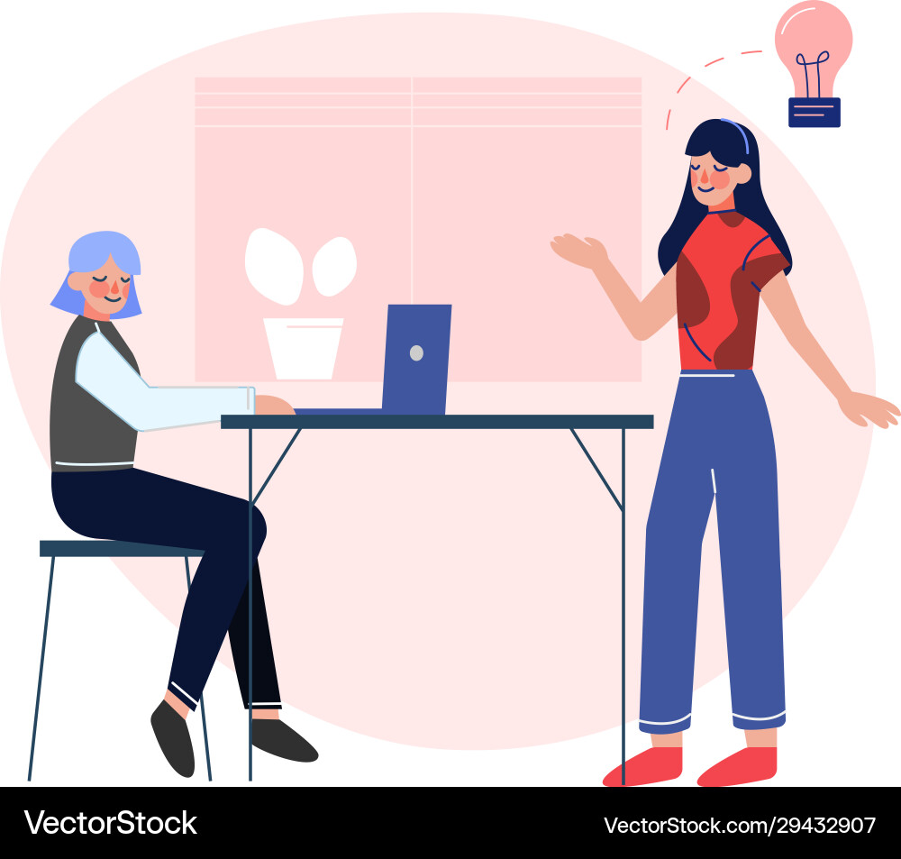 Office colleagues working together business Vector Image