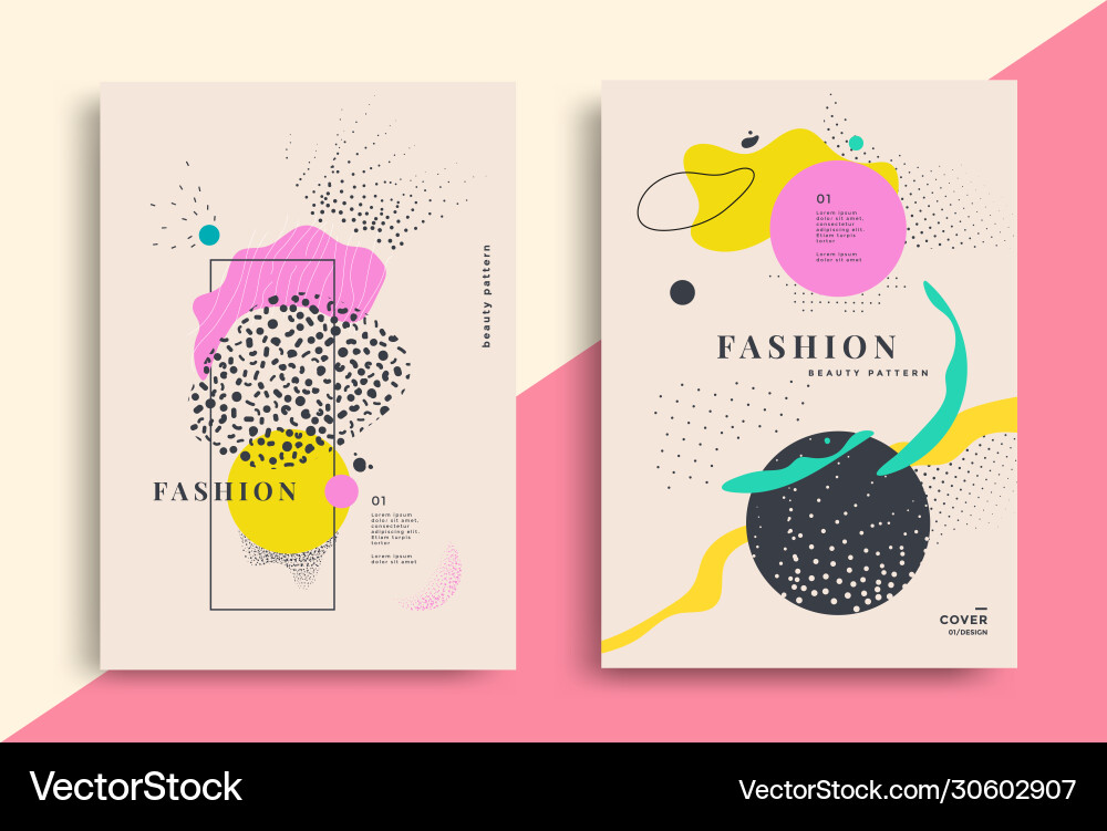 Set artistic fashion universal posters design Vector Image