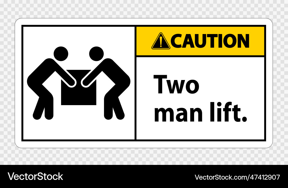 Two man lift symbol sign isolate on transparent Vector Image