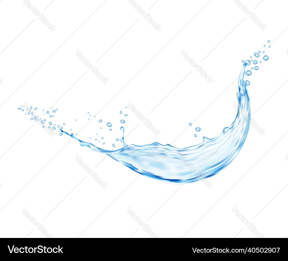Water splash wave swirl liquid drops aqua Vector Image