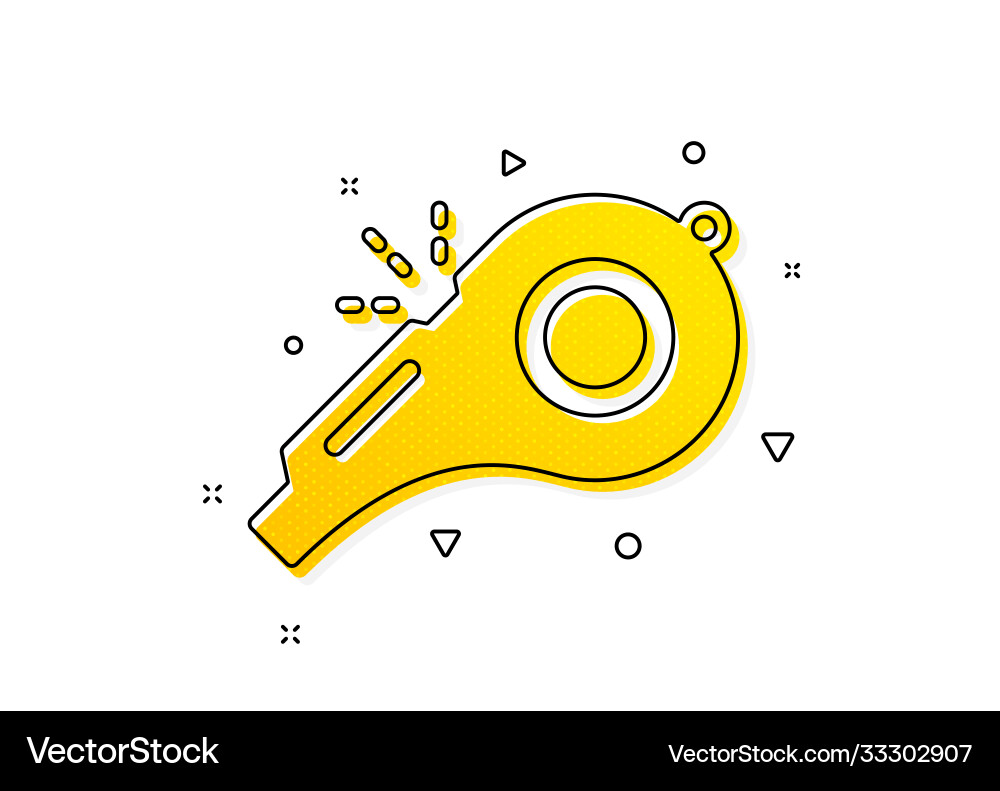 Whistle icon kick-off sign Royalty Free Vector Image
