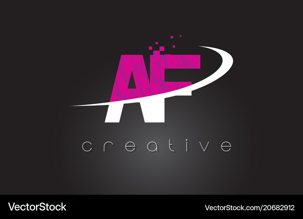 Af a f creative letters design with white pink Vector Image