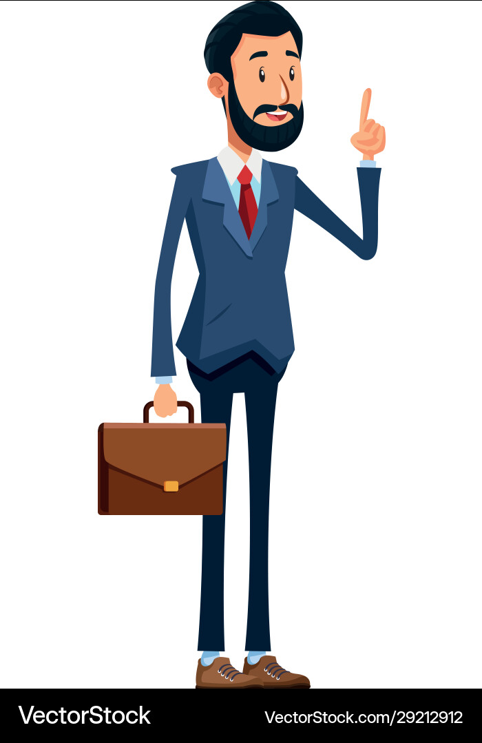Businessman standing holding a portfolio Vector Image