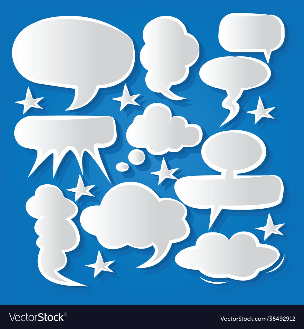 Comic speech bubbles icons collection color Vector Image Comic speech bubbles icons collection color Vector Image