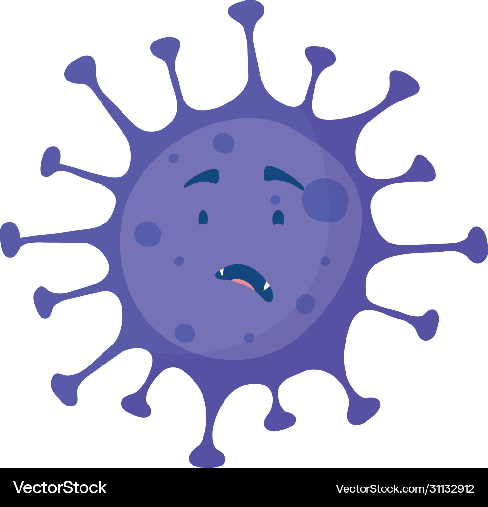 Covid19 pandemic particle comic character Vector Image